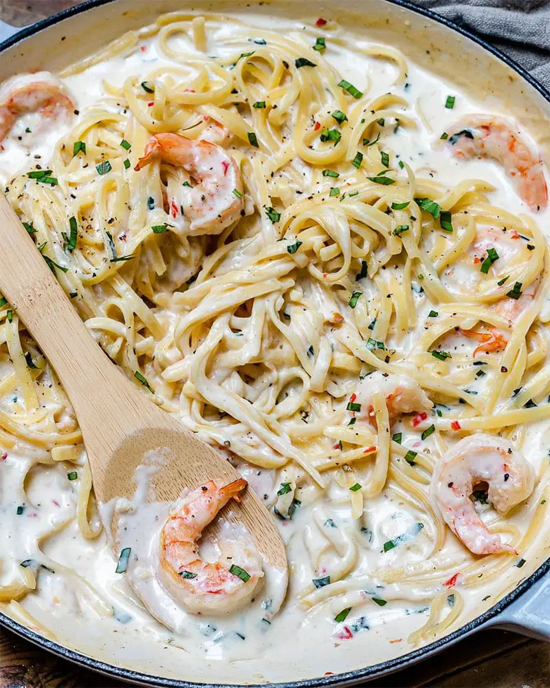 Spaghettis à La Sauce Aux Crevettes Crémeuse Cuisinethermomix